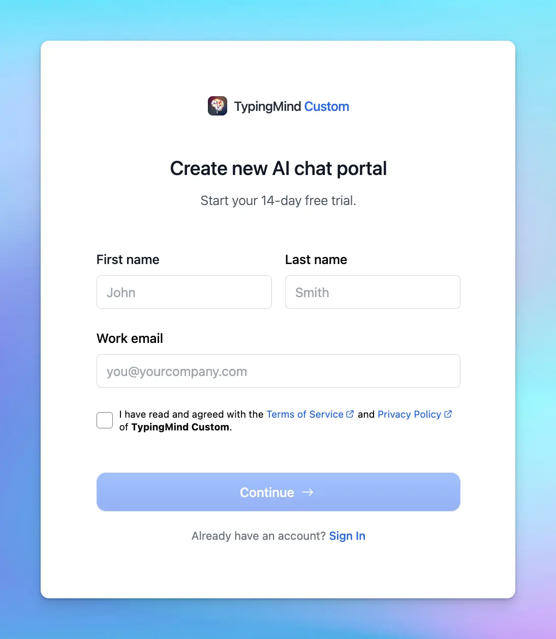 TypingMind Custom - Get Started On Our Cloud